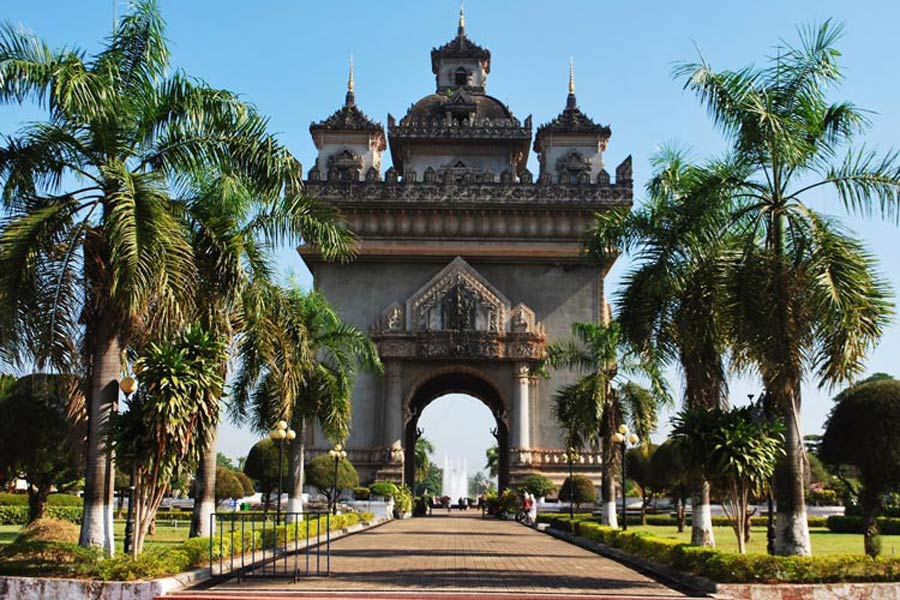 Patuxai Victory Monument War Monument Downtown Vientiane Laos Patuxai Victory Monument War Monument Downtown Vientiane Laos